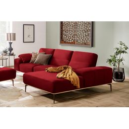 Ecksofa W.Schillig, B:299cm H:88cm T:178cm, rot, Longlife Xtra-Leder Z73: Naturwalkleder der Luxusklasse aus den erlesensten Rohhäuten. Hautstärke 1,