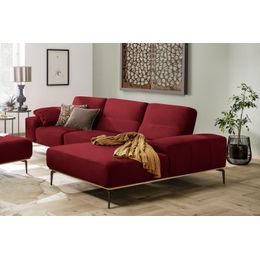 Ecksofa W.Schillig, B:319cm H:88cm T:178cm, rot, Longlife Xtra-Leder Z73: Naturwalkleder der Luxusklasse aus den erlesensten Rohhäuten. Hautstärke 1,