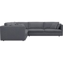 Ecksofa FLEXLUX, B:328cm H:84cm T:295cm, blau, 62% Polyester/14% Cotton/7% Linen, Wohnzimmer, Sofas, "Lovane, elegant und zeitlos, bequem, L-Form",