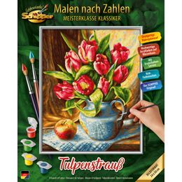 Schipper Kinder Malen nach Zahlen "Meisterklasse Premium - Tulpenstrau&szlig;", bunt, B:24cm H:30cm, Malvorlagen, Made in Germany
