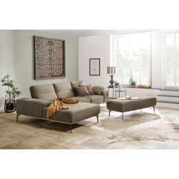 Ecksofa W.Schillig, B:299cm H:88cm T:178cm, beige, Longlife Xtra-Leder Z73: Naturwalkleder der Luxusklasse aus den erlesensten Rohhäuten. Hautstärke