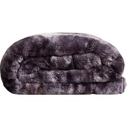 Wohndecke, B:140cm L:190cm, grau, Star Home Textil, Polyester, Wohndecken, "Marmor", Kuscheldecke, Felloptik, Beige und Anthrazit, Pflegeleicht,