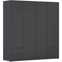 Drehtürenschrank Rauch, B:187cm H:194cm T:53cm, grau, Holzwerkstoff, Schränke, "Kleiderschrank Schrank Garderobe Wäscheschrank NABILA viel Stauraum",
