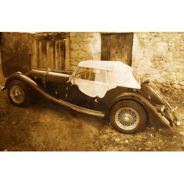 papermoon Fototapete "OLDTIMER MG CABRIO", B/L: 2,5mm x 1,86mm, Bahnen: 5 Stk. St., bunt, Schlafzimmer, Tapeten
