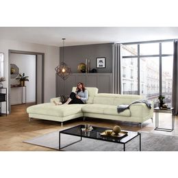 Ecksofa W.Schillig, B:303cm H:70cm T:193cm, beige, Stoff S37 (100% Polyester): Luxus-Microfaser in Lederoptik, Wohnzimmer, Sofas, "piedroo,