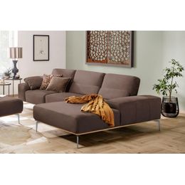 Ecksofa W.Schillig, B:319cm H:88cm T:178cm, braun, Longlife Xtra-Leder Z73: Naturwalkleder der Luxusklasse aus den erlesensten Rohhäuten. Hautstärke