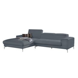 Ecksofa W.Schillig, B:303cm H:70cm T:193cm, blau, Longlife Xtra-Leder Z69: Das feinnarbige, gedeckte Softleder Z69 besticht durch seine