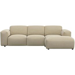 Ecksofa FLEXLUX, B:251cm H:73cm T:171cm, beige, 100% Polyester, Wohnzimmer, Sofas, "Lucera Chaislongue rechts oder links, L-Form, bequem", modern &