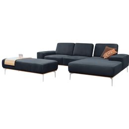 Ecksofa W.Schillig, B:279cm H:88cm T:178cm, blau, Longlife Xtra-Leder Z73: Naturwalkleder der Luxusklasse aus den erlesensten Rohhäuten. Hautstärke