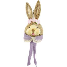 I.GE.A. Dekofigur "Tierfigur Bast-Hasenkopf Hase Osterhasen Deko Ostern Osterdeko", B/H/T: 16cm x 60cm, lila, Wohnzimmer, Dekofiguren, Türdeko