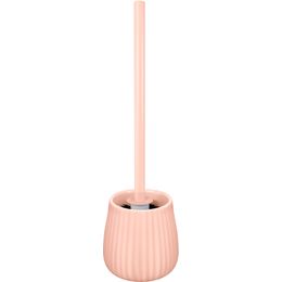 WC-Garnitur Kleine Wolke, B:11cm H:43cm L:11cm, rosa, Steinzeug, Reinigungsb&uuml;rsten, "Groove", WC-B&uuml;rstenhalter inkl. WC-B&uuml;rste+Stiel