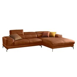 Ecksofa W.Schillig, B:303cm H:70cm T:193cm, braun, Longlife Xtra-Leder Z69: Das feinnarbige, gedeckte Softleder Z69 besticht durch seine