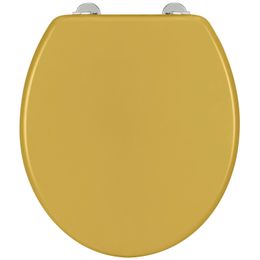 WC-Sitz Wenko, B:37cm H:4,2cm L:41cm, gelb, MDF - Mitteldichte Holzfaserplatte, WC-Sitze, "Prima"
