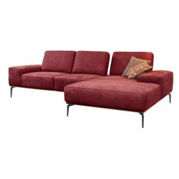 Ecksofa W.Schillig, B:279cm H:88cm T:178cm, rot, Longlife Xtra-Leder Z73: Naturwalkleder der Luxusklasse aus den erlesensten Rohhäuten. Hautstärke 1,