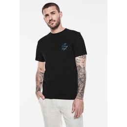 Street One MEN Herren T-Shirt, schwarz, Gr. XL, bedruckt, Web, 100% Baumwolle, Shirts, Jersey