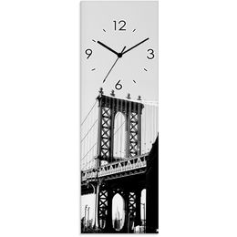 Wanduhr Artland, B:20cm H:60cm T:1,8cm, schwarz, Wohnzimmer, Wanduhren, "Dumbo Manhattan Bridge New York", wahlweise mit Quarz- oder Funkuhrwerk,