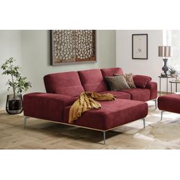 Ecksofa W.Schillig, B:279cm H:88cm T:178cm, rot, Longlife Xtra-Leder Z73: Naturwalkleder der Luxusklasse aus den erlesensten Rohhäuten. Hautstärke 1,