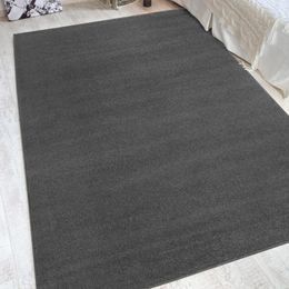 Teppich ANDIAMO, B:67cm H:8mm L:140cm, grau, Kunstfaser, Wohnzimmer, Teppiche, "Jerez", Kurzflor, gewebt, Uni-Farben, auch als L&auml;ufer
