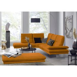Ecksofa W.Schillig, B:284cm H:94cm T:224cm, gelb, Stoff S37 (100% Polyester): Luxus-Microfaser in Lederoptik, Wohnzimmer, Sofas, "broadway,