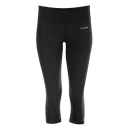 WINSHAPE Damen Leggings "AEL202", schwarz, Gr. XS, 80% Polyester, 20% Elasthan, Hosen, Capri-Leggings mit Anti-Rutsch-Effekt