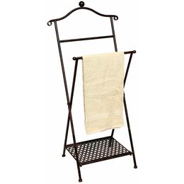 Handtuchhalter AMBIENTE HAUS, B:45cm H:105cm T:35cm, braun, Metall, Badezimmer, Handtuchhalter, "Antik", antikbraun