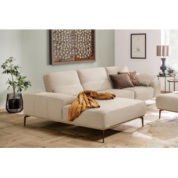 Ecksofa W.Schillig, B:319cm H:88cm T:178cm, beige, Longlife Xtra-Leder Z73: Naturwalkleder der Luxusklasse aus den erlesensten Rohhäuten. Hautstärke