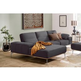 Ecksofa W.Schillig, B:299cm H:88cm T:178cm, grau, Longlife Xtra-Leder Z73: Naturwalkleder der Luxusklasse aus den erlesensten Rohhäuten. Hautstärke