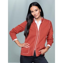 Heine Damen Strickjacke, orange, Gr. 38, unifarben, 50% Baumwolle, 50% Polyacryl, Strickjacken