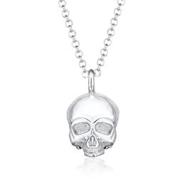 Kuzzoi Herren Lange Kette "Totenkopf Schädel Gothic 925 Sterling Silber", 60, ohne Stein, Silber 925 (Sterlingsilber), L: 60, silber, Silber 925