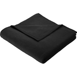 Wohndecke Biederlack, B:150cm L:200cm, schwarz, Baumwolle, Kunstfaser, Wohndecken, "Cotton Home", im Uni Design, Kuscheldecke