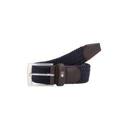 Tommy Hilfiger Herren Stoffgürtel "New Adan Belt 3,5 cm", blau, Gr. 105, unifarben, Obermaterial: 53% Polypropylen, 47% Elasthan, Gürtel, NEW ADAN