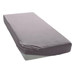 Spannbettlaken Elegante, grau, Mako-Jersey, Obermaterial: 97% Baumwolle, 3% Elasthan, Bettlaken, "Uni Zwirn-Jersey", aus hochwertigem Garn