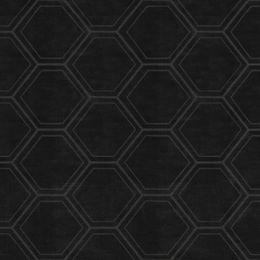 Vliestapete "Geo - Hexagon", B/L: 0,52mm x 10mm, schwarz, SUPERFRESCO EASY, Tapeten, Schwarz - 10m x 52cm