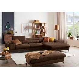 Ecksofa W.Schillig, B:343cm H:70cm T:193cm, braun, Stoff S37 (100% Polyester): Luxus-Microfaser in Lederoptik, Wohnzimmer, Sofas, "piedroo,