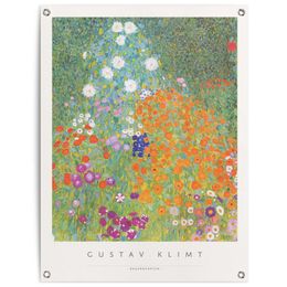Poster Reinders, B:60cm H:80cm T:0,1cm, bunt, Leinwand, Bilder, "Gustav Klimt - Bauerngarten", Outdoor f&uuml;r Garten oder Balkon