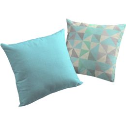 Dekokissen Adam, B:50cm L:50cm, blau, Baumwolle, Dekokissen_Sitzkissen_Kissenh&uuml;llen, "Bio Bel", Rei&szlig;verschluss, gemustert, Wendekissenh&uuml;lle ohne
