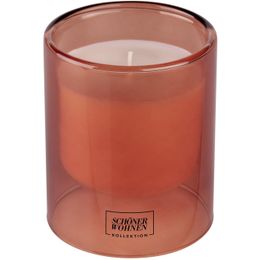 Sch&ouml;ner Wohnen Kollektion Duftkerze, B:9cm H:11cm T:9cm, rot, SCH&Ouml;NER WOHNEN-KOLLEKTION, Glas, Wachs, Kerzen, "&raquo;Sandalwood L&laquo;", im Glas, warmer & eleganter Duft, Brenndauer 45