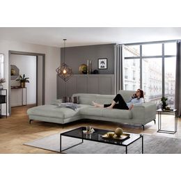 Ecksofa W.Schillig, B:303cm H:70cm T:193cm, grau, Chenille-Flachgewebe R66 (85% Polyester, 15% Nylon), Wohnzimmer, Sofas, "piedroo, Designsofa mit