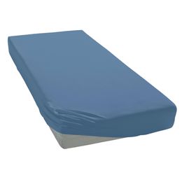 Spannbettlaken Elegante, blau, Mako-Jersey, Obermaterial: 97% Baumwolle, 3% Elasthan, Bettlaken, "Mako-Jersey", in hochwertiger Qualit&auml;t mit