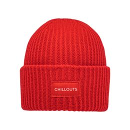 Chillouts Damen Strickmütze "Kara Hat", rot, unifarben, Rippstrick, Kunstfaser, Mützen, Klassischer Rippenstrick