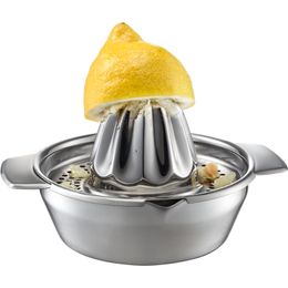 Gefu Zitruspresse "LEMON", B:13,7cm H:10,5cm T:16,9cm, silber, Entsafter, Edelstahl, spülmaschinengeeignet, Inhalt 0,25 l
