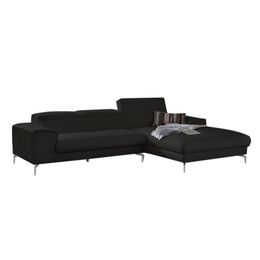 Ecksofa W.Schillig, B:303cm H:70cm T:193cm, schwarz, Longlife Xtra-Leder Z59: Glattleder mit modischer Pr&auml;gung. Hautst&auml;rke 0, 9 - 1, 1 mm,