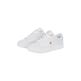 Tommy Hilfiger Damen Plateausneaker "ESSENTIAL CHIC COURT SNEAKER", Gr. 35, blau, Leder, Lederimitat, Schuhe, Freizeitschuh, Schnürschuh, Halbschuh
