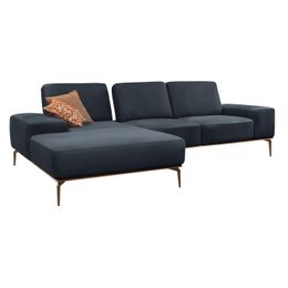 Ecksofa W.Schillig, B:279cm H:88cm T:178cm, blau, Longlife Xtra-Leder Z73: Naturwalkleder der Luxusklasse aus den erlesensten Rohhäuten. Hautstärke