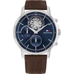 Tommy Hilfiger Herren Multifunktionsuhr "STEWART", braun, Armbanduhren, Quarzuhr, Armbanduhr, Herrenuhr, Datum, Lederarmband