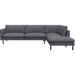 Ecksofa FLEXLUX, B:295cm H:61cm T:222cm, blau, 62% Polyester, 17% Cotton, 14% Viscose, 7% Linen, Wohnzimmer, Sofas, "Bolzano, elegant und bequem,