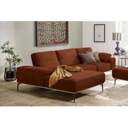 Ecksofa W.Schillig, B:319cm H:88cm T:178cm, orange, Longlife Xtra-Leder Z73: Naturwalkleder der Luxusklasse aus den erlesensten Rohhäuten. Hautstärke