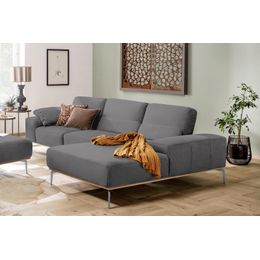 Ecksofa W.Schillig, B:319cm H:88cm T:178cm, grau, Longlife Xtra-Leder Z73: Naturwalkleder der Luxusklasse aus den erlesensten Rohhäuten. Hautstärke