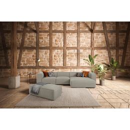 Ecksofa W.Schillig, B:341cm H:66cm T:164cm, beige, ROHLEDER Jacquard-Flachgewebe Q2 O10 (60% Polyacryl, 40% Polyester), Wohnzimmer, Sofas,