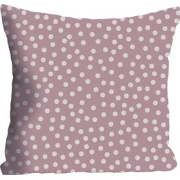 Dekokissen queence, B:40cm L:40cm, rosa, Polyester, Dekokissen_Sitzkissen_Kissenh&uuml;llen, "Punkte", Kissenh&uuml;lle ohne F&uuml;llung, 1 St&uuml;ck